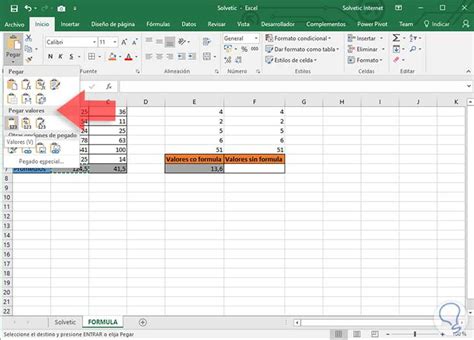 Cómo Copiar Y Pegar Valores Con O Sin Fórmula Excel 2016 2013 Solvetic