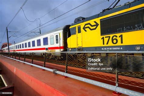 Locomotive Ns Class 1700 Of The Nederlandse Spoorwegen Driving Over Hanzeboog Train Bridge