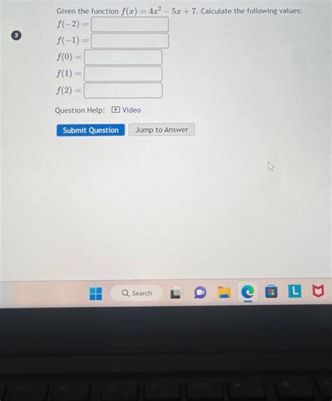 solved 3 given the function f x 4x² 5x 7 calculate the