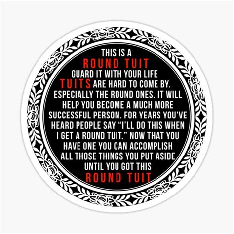 This Is A Round Tuit Sticker For Sale By Modestquotes Redbubble