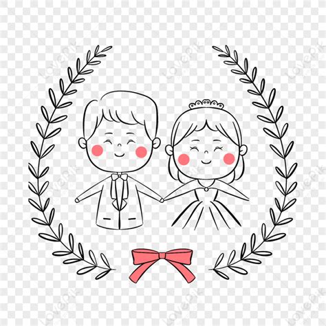 손을 잡고 만화 캐릭터 일러스트 카드 혼례 하얀 Png 일러스트 무료 다운로드 Lovepik