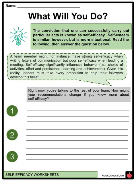 Self Efficacy Worksheets And Facts Definition Skills Value