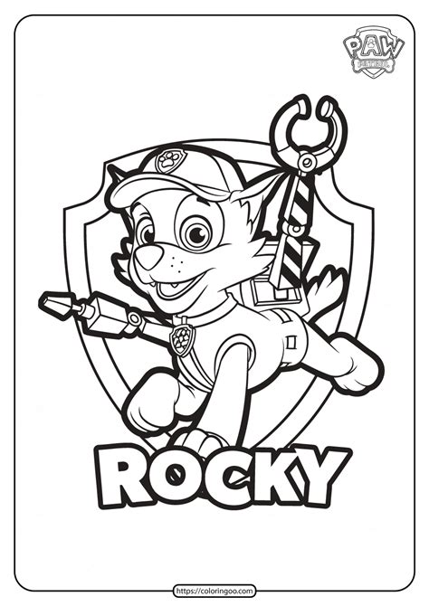 Rocky Paw Patrol Coloring Page Patrol Two Friends Chase And Rocky