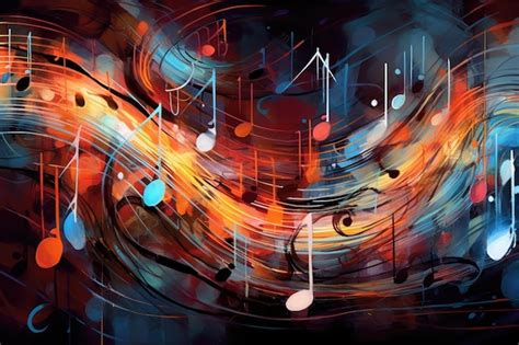 Premium Ai Image Symphony Of Musical Notes Visualized Through Abstract Lines And Shapes