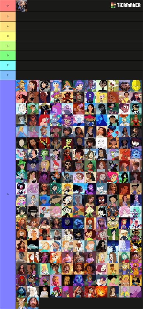 Female Cartoon Hotties Tier List Maker R Alfaoxtrot