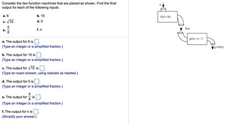 Solved Consider The Two Function Machines That Are Placed As