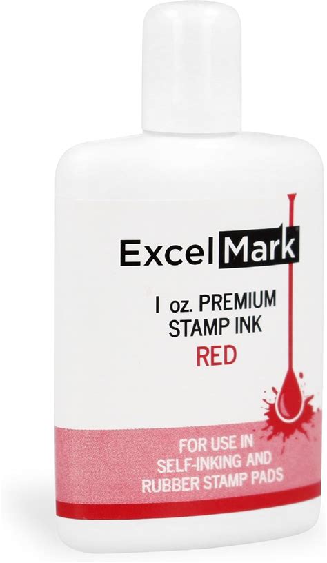 Excelmark Premium Self Inking Stamp Refill Ink 1 Oz Red Amazon