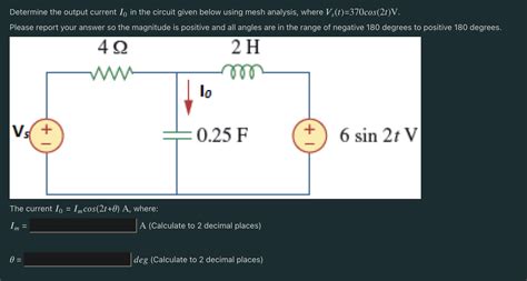 Solved Determine The Output Current I0 In The Circuit Given