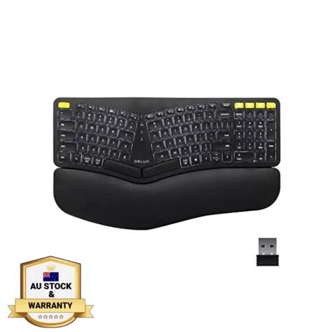 Delux Ergonomic Keyboard Upgraded Wireless Ergo Gm902pro Black 129 53 Picclick Au