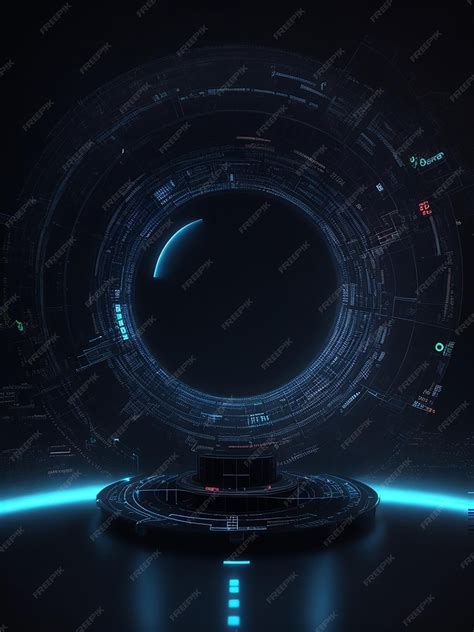 Premium Photo Creative Digital Tech Circle On Dark Background Big