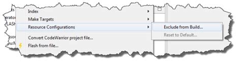 exclude source files from build in eclipse mcu on eclipse