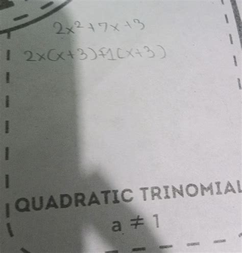 2x2 7x 3 2xx3 1x3 Quadratic Studyx