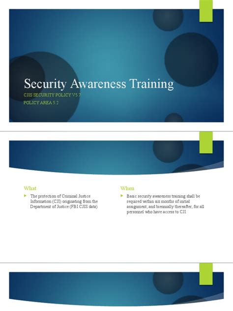 Security Awareness Training Cjis Security Policy V5 7 Policy Area 5 2 Download Free Pdf