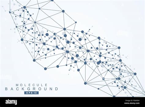 Structure Molecule And Communication Dna Atom Neurons Abstract Polygonal Structure With