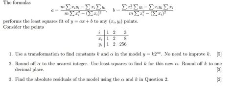 Solved The Formulas Chegg Com