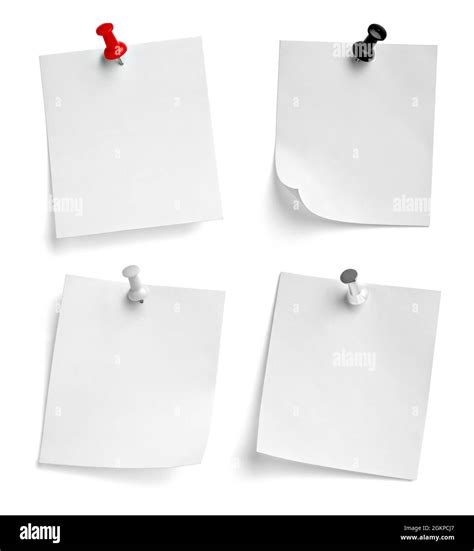 Note Paper Push Pin Message Red White Black Stock Photo Alamy