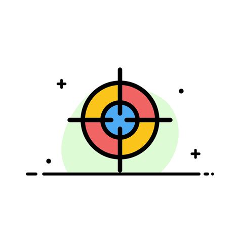 target aim interface business flat line filled icon vector banner