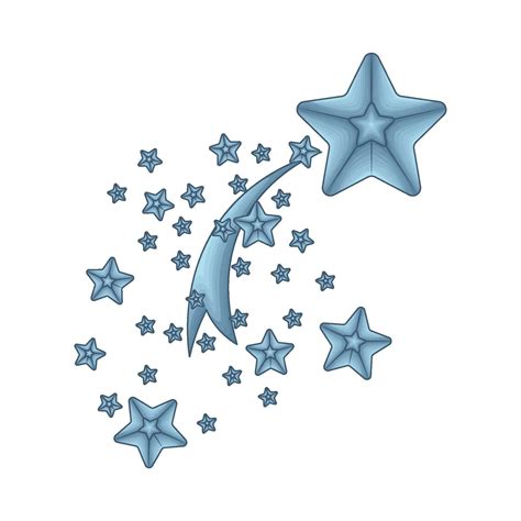 Blue Shooting Star With Blue Star Illustration 34515604 Vector Art At