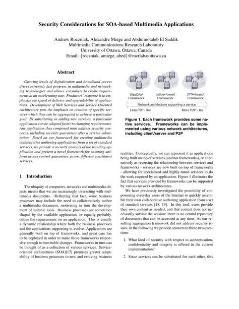 Pdf Security Considerations For Soa Based Multimedia Applications