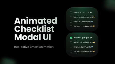 Animated Checklist Modal Ui · Interactive Smart Animation Figma
