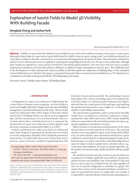 Pdf Exploration Of Isovist Fields To Model 3d Visibility With