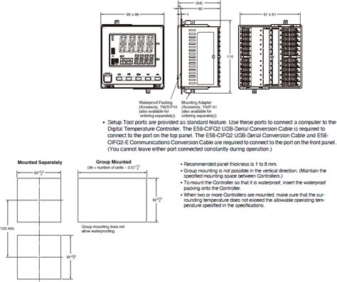 E5ac Digital Temperature Controller 96 X 96 Mmdimensions Omron