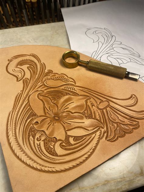 Leather Tooling Carving Patterns Stencils Floral Corner Pattern