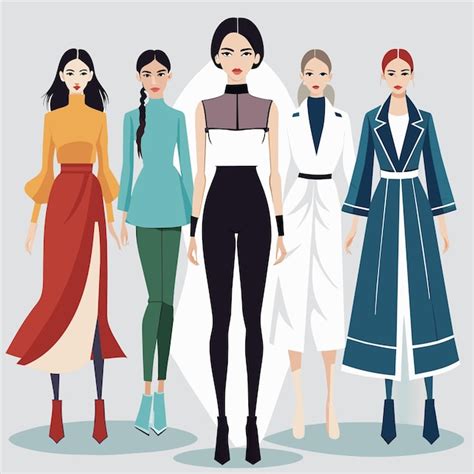 Premium Vector A Series Of Models Of Different Models With Different