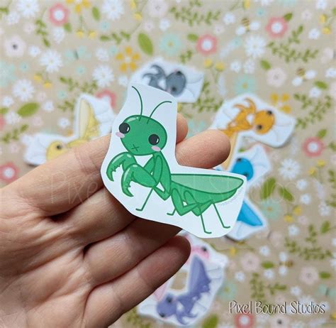 Chibi Cute Chinese Praying Mantis Stickers And Magnets Etsy