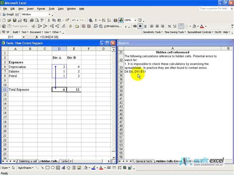 Find Formulas That Refer To Hidden Cells In Excel Link To Excel Auditing Course Below Youtube