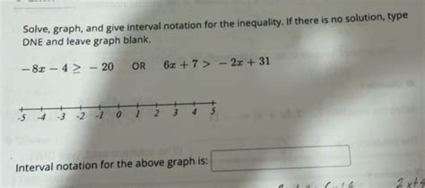 Solved Solve Graph And Give Interval Notation For The Inequality If There Is No Solution