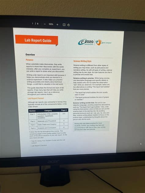 lab report guide r edgenuity