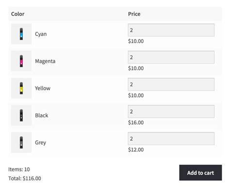 Customize Quantity Rules For WooCommerce Variations Grid