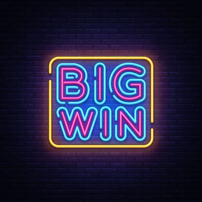 Big Win Neon Sign Vector Big Win Design Template Neon Sign Light Banner