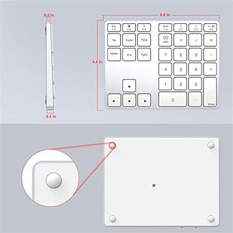 Mac Os Bluetooth Numeric Keypad 35 Keys Aluminum Wireless Numeric Keypad Dual System