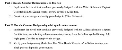 Part I Decade Counter Design Using J K Chegg Com