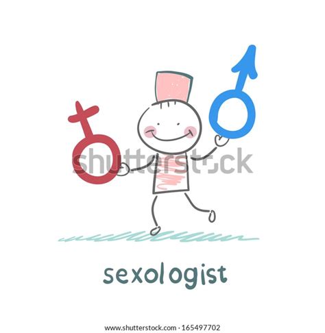 Sexologist Holding Signs Male Female Stock Vector Royalty Free 165497702 Shutterstock