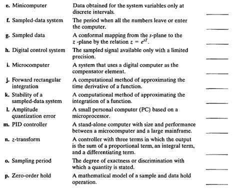 Solved In The Following Word Match Problems Match The Term Chegg