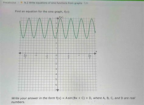 solved precalculus n 2 write equations of sine functions from graphs