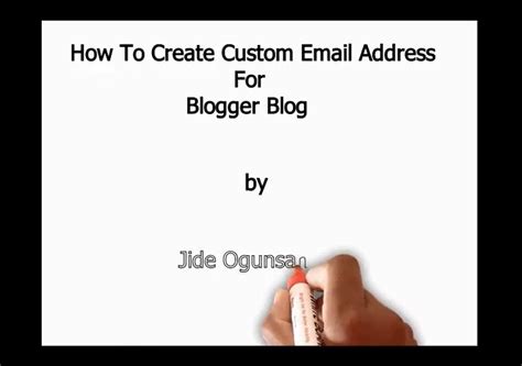 Video How To Create Custom Email Address For Blogspot Blog Ogbongeblog
