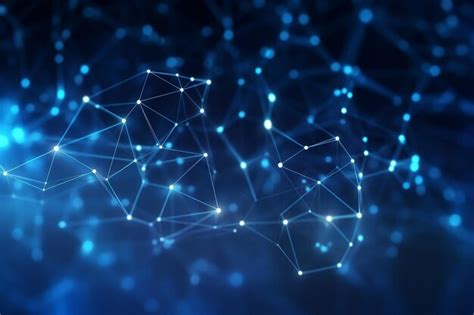 Premium Photo Abstract Blue Polygonal Background With Connecting Dots And Lines