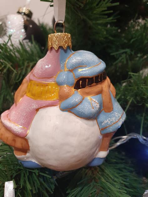 Скляна формована іграшка на ялинку Діти та снігова куля фото отзывы характеристики в