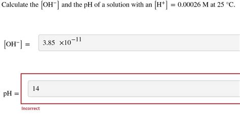Solved Calculate The OH And The PH Of A Solution With An Chegg Com