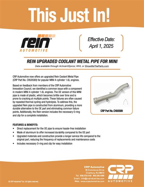 Crp Automotive Adds Rein Mini Crossover Pipe Upgrade