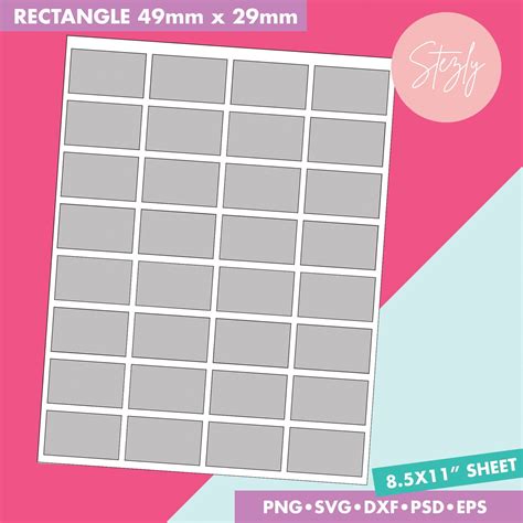 Rectangle Template Name Label Template Svg Dxf Eps Png Etsy