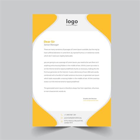 노란 편지 머리 프리미엄 벡터