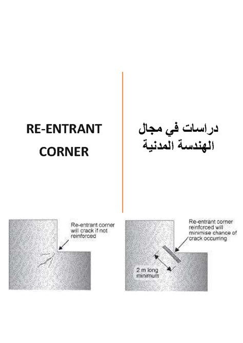 Re Entrant Corners In Concrete Re Entrant Corner دراسات في مجال