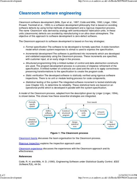 Cleanroom Software Engineering Pdf Specification Technical Standard Software Engineering