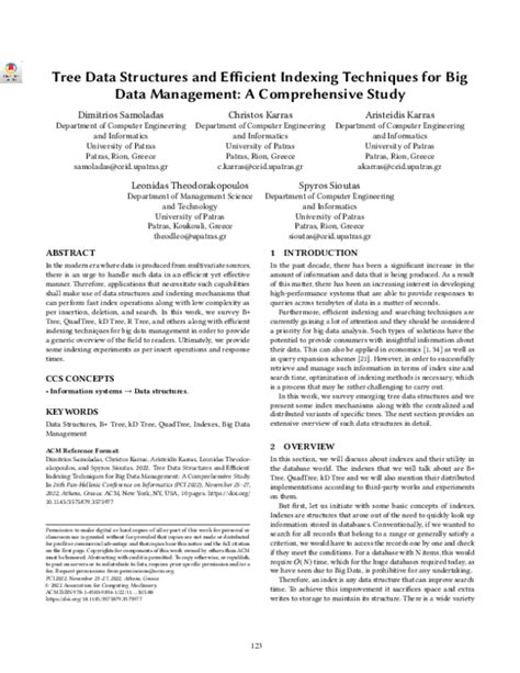 pdf tree data structures and efficient indexing techniques for big