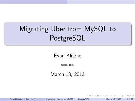 migrating uber from mysql to postgresql